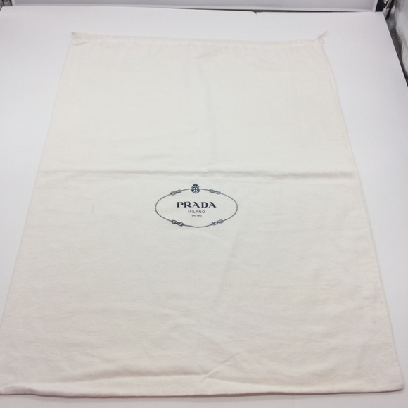 Prada | Bags | Prada Extra Large White Cotton Flannel Drawstring Dust ...
